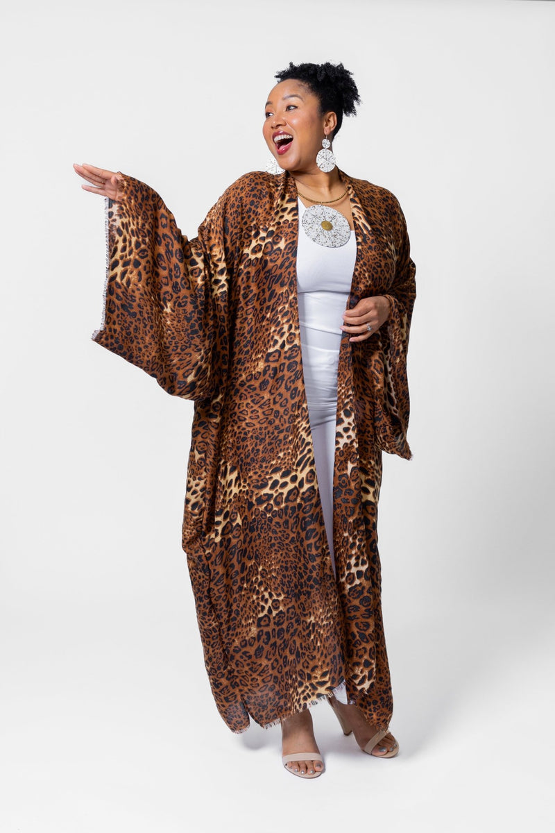 Leopard Print Kimono - Brown – Dollface-Chique LLC